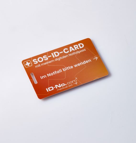 SOS-ID Notfallkarte mit digitalem Notfallpass.